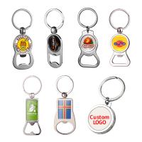 China Custom Metal Beer Bottle Opener Sublimation Blank Bottle Opener Keychain for sale