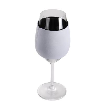 China Custom Logo Sublimation Neoprene Wine Glass Cooler Insulated Ice Wine Glass Cooler Holder Sleeves for sale