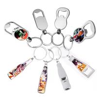 China Custom Metal Beer Bottle Opener Sublimation Blank Bottle Opener Keychain for sale