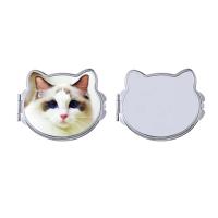 China Portable Cat Shape Sublimation Compact Mirror Custom Makeup Mirror for sale