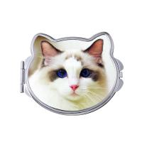 China Portable Cat Shape Sublimation Compact Mirror Custom Makeup Mirror for sale