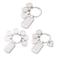 China Custom Promotional Gift Keychain Blank Design Sublimation Charms Set Keychains With 3 Tags for sale