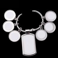 China Custom Promotional Gift Keychain Blank Design Sublimation Charms Set Keychains With 3 Tags for sale
