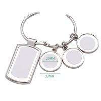 China Custom Promotional Gift Keychain Blank Design Sublimation Charms Set Keychains With 3 Tags for sale