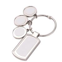 China Custom Promotional Gift Keychain Blank Design Sublimation Charms Set Keychains With 3 Tags for sale