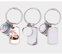China Custom Promotional Gift Keychain Blank Design Sublimation Charms Set Keychains With 3 Tags for sale