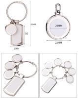 China Custom Promotional Gift Keychain Blank Design Sublimation Charms Set Keychains With 3 Tags for sale