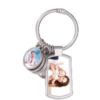 China Custom Promotional Gift Keychain Blank Design Sublimation Charms Set Keychains With 3 Tags for sale
