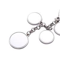 China Zinc Alloy Sublimation Blank Metal Key Chain Custom Logo Sublimation Keychains With 4 Round Photo Charms for sale