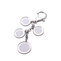 China Zinc Alloy Sublimation Blank Metal Key Chain Custom Logo Sublimation Keychains With 4 Round Photo Charms for sale