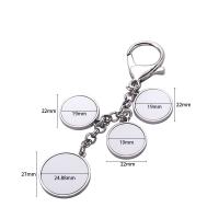 China Zinc Alloy Sublimation Blank Metal Key Chain Custom Logo Sublimation Keychains With 4 Round Photo Charms for sale