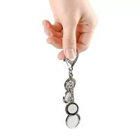 China Zinc Alloy Sublimation Blank Metal Key Chain Custom Logo Sublimation Keychains With 4 Round Photo Charms for sale