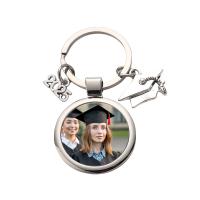 China Grad Souvenir Keyring Key Pendant Personalized Graduation Gifts Sublimation Graduation Keychain for sale