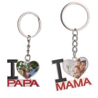 China Personalized Unique Father'S Day Gifts I Love DAD PAPA Blank Metal Sublimation Keychain for sale