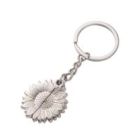China Custom Blank Metal Keychain Openable Sublimation Sunflower Locket Key Chain Valentine's Day Gift for sale