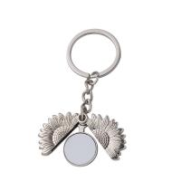China Custom Blank Metal Keychain Openable Sublimation Sunflower Locket Key Chain Valentine's Day Gift for sale