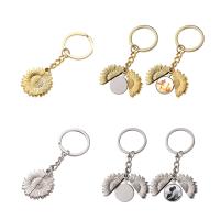 China Custom Blank Metal Keychain Openable Sublimation Sunflower Locket Key Chain Valentine's Day Gift for sale