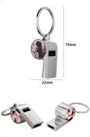 China Creative Sublimation Whistle Keychain Personalized Keychain With Picture for sale