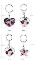 China Promotional Blank Metal Keychain Double Sided Sublimation Heart Keychain Custom Keychains For Business for sale