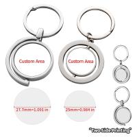 China Personalized Rotary Photo Keychain Double Sided 360 Rotating Sublimation Blanks Metal Key Chain  Keyring for sale