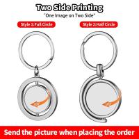 China Personalized Rotary Photo Keychain Double Sided 360 Rotating Sublimation Blanks Metal Key Chain  Keyring for sale