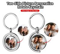 China Personalized Rotary Photo Keychain Double Sided 360 Rotating Sublimation Blanks Metal Key Chain  Keyring for sale