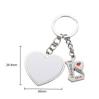 China Custom Couple Keychains I LOVE YOU Heart Sublimation Magnetic Keychain Romantic Valentine'S Day Gift for sale