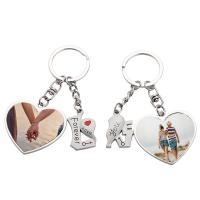 China Custom Couple Keychains I LOVE YOU Heart Sublimation Magnetic Keychain Romantic Valentine'S Day Gift for sale