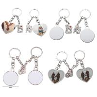 China Custom Couple Keychains I LOVE YOU Heart Sublimation Magnetic Keychain Romantic Valentine'S Day Gift for sale