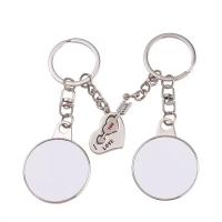 China Couples Keyrings Sublimation Love Keychain For Couples Romantic Key Chain for sale