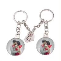 China Couples Keyrings Sublimation Love Keychain For Couples Romantic Key Chain for sale