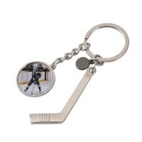 China Personalized Zinc Alloy Sublimation Metal Blank Hockey Keychains Blanks Fathers Day Gift Keychain for sale