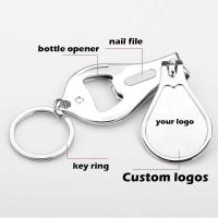 China Multi Function Sublimation Blank Foldable Hand Toe Opener Keyring Nail Scissors Nail Cutters for sale