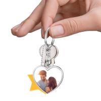 China Simple Valentine's Day Gift Customized Double Sided Sublimation Blank Heart Shape Keychain Pendant for sale