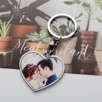 China Simple Valentine's Day Gift Customized Double Sided Sublimation Blank Heart Shape Keychain Pendant for sale