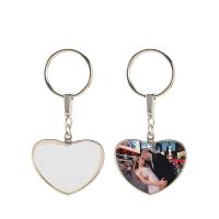 China Custom Photo Keyring Double Sided Sublimation Heart Keychain With Black Box Packing for sale