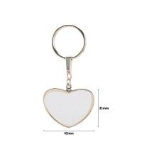 China Custom Photo Keyring Double Sided Sublimation Heart Keychain With Black Box Packing for sale
