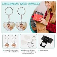 China Custom Photo Keyring Double Sided Sublimation Heart Keychain With Black Box Packing for sale