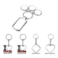 China Sublimation Blanks Key Chain Custom Printing Logo Metal Zinc Alloy Sublimation Keychains Dad Mom Keychain for sale