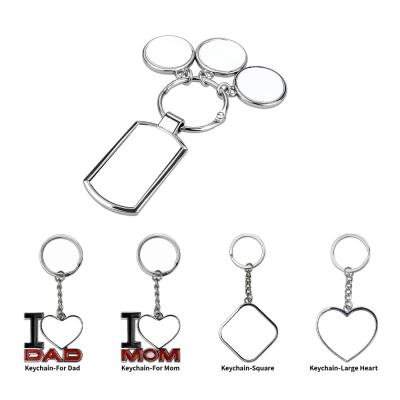 China Sublimation Blanks Key Chain Custom Printing Logo Metal Zinc Alloy Sublimation Keychains Dad Mom Keychain for sale