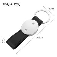 China Promotional Gift Metal Sublimation Keychain With Leather Strap Sublimation Leather Keychain Blanks for sale