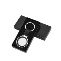 China Key Holder Souvenir Gifts Sublimation Double Sided Circle Rotary Keychain for sale