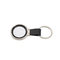 China Key Holder Souvenir Gifts Sublimation Double Sided Circle Rotary Keychain for sale