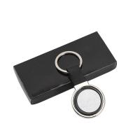 China Key Holder Souvenir Gifts Sublimation Double Sided Circle Rotary Keychain for sale