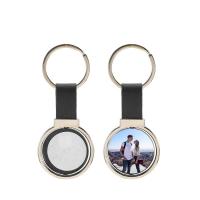 China Key Holder Souvenir Gifts Sublimation Double Sided Circle Rotary Keychain for sale