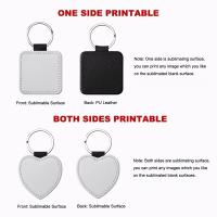 China Custom Leather Keychain Printable Double Sided Sublimation Leather Keychain Blanks for sale