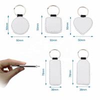 China Leather Sublimation Keychain Colorful Blank Single Sided Glitter Keychain Custom Key Tag for sale