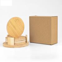 China Eco Friendly Round Sublimation Natural Bamboo Wood Coaster Custom Logo Pallet Cup Mat for sale