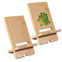 China Sublimate On Wood Ornaments Diy Cell Phone Wood Stand For Desk Wooden Mobile Phone Holder for sale