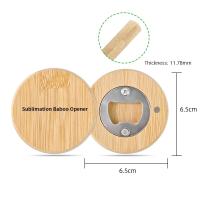 China Blank Round Sublimation Wooden Magnetic Beer Bottle Opener for sale